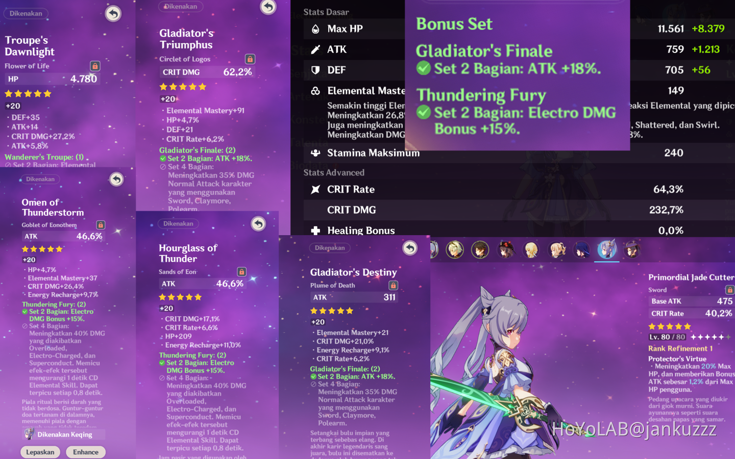 Build keqing.. kali aja bisa bantu buat referensi build Genshin Impact ...