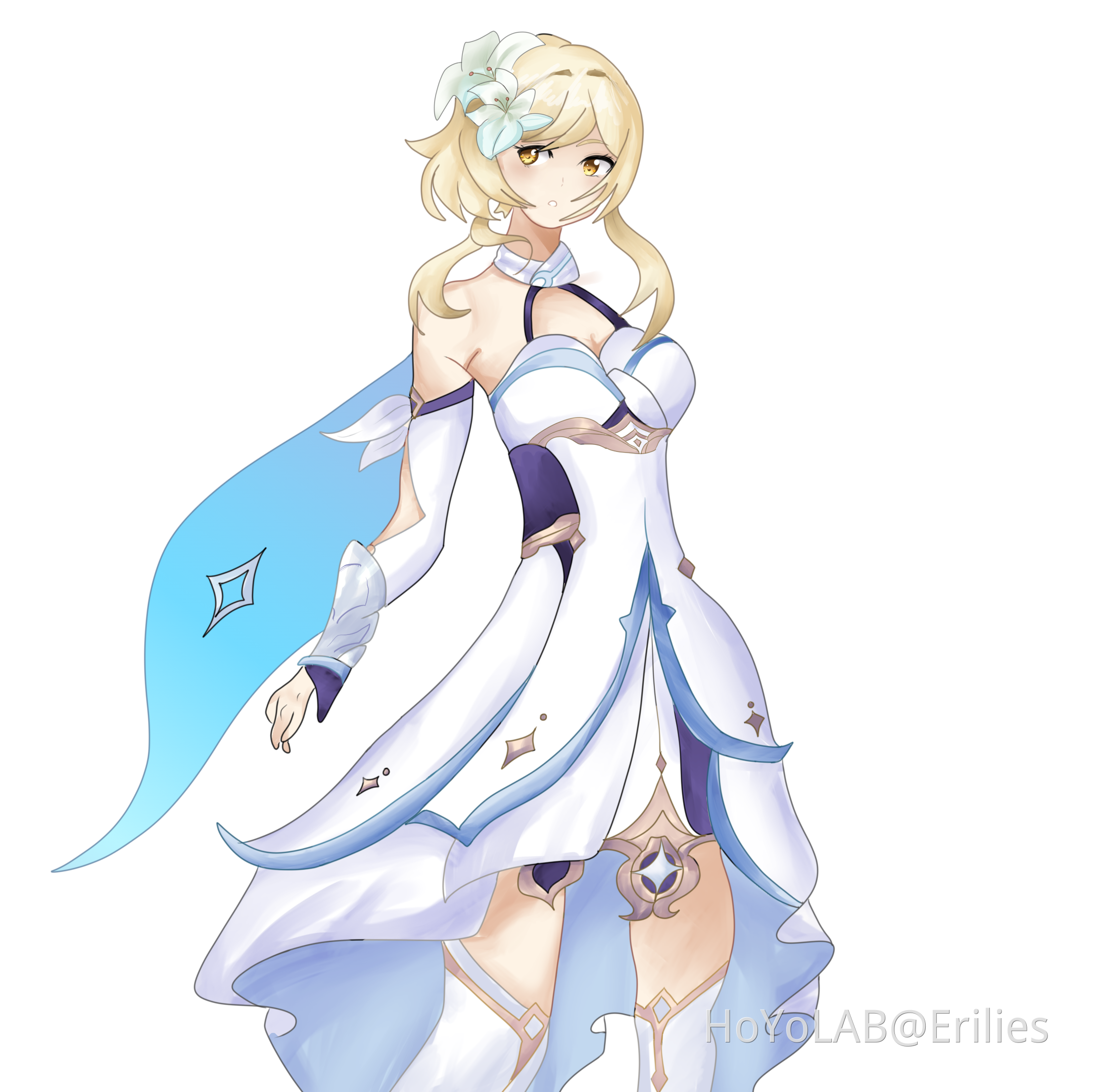 I tried my best to redraw Lumine's Portrait! Genshin Impact | HoYoLAB