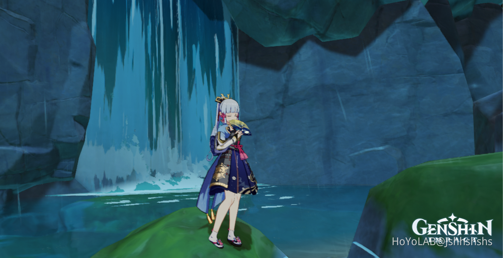 Ayaka and waterfall Genshin Impact | HoYoLAB