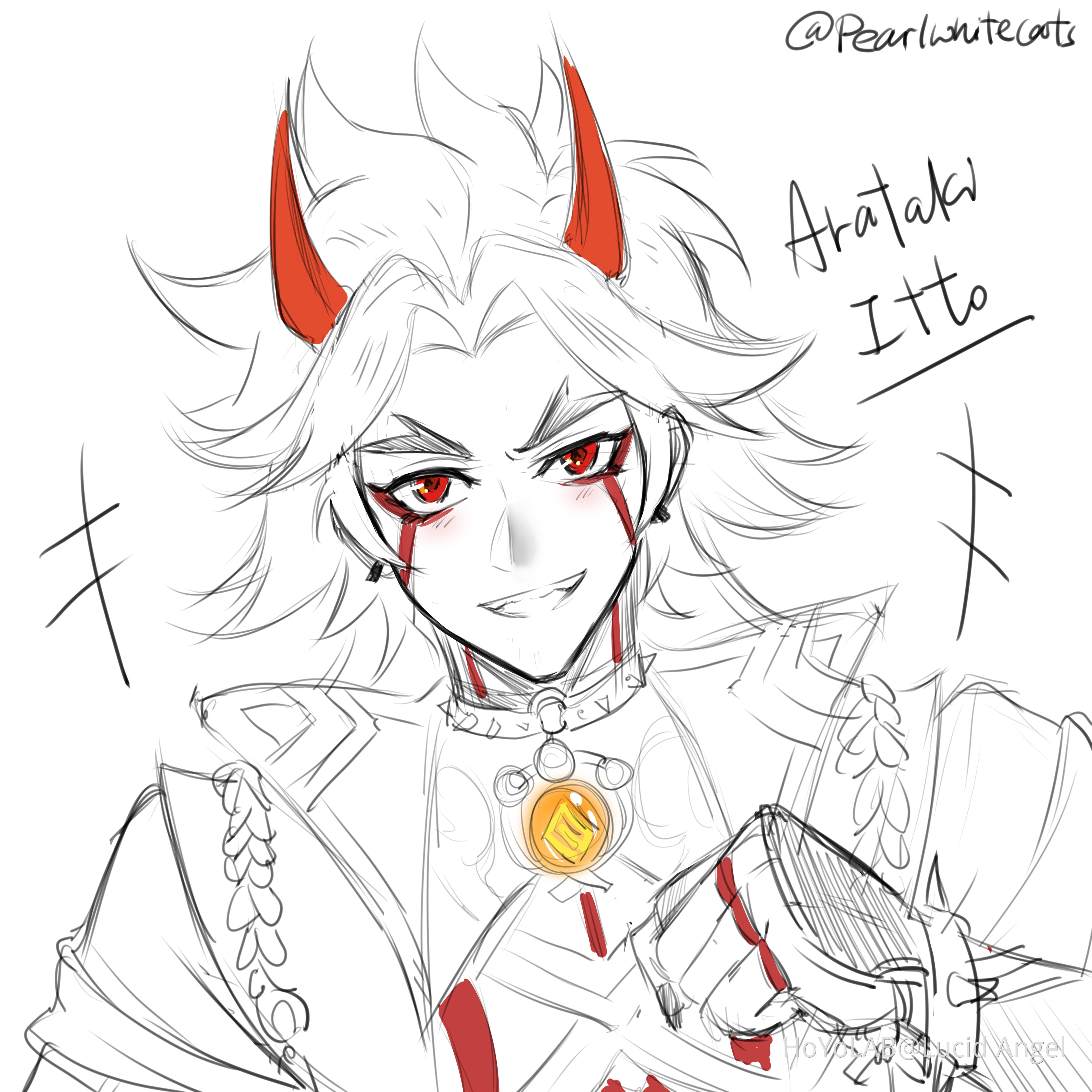 Arataki Itto sketch!! Genshin Impact | HoYoLAB