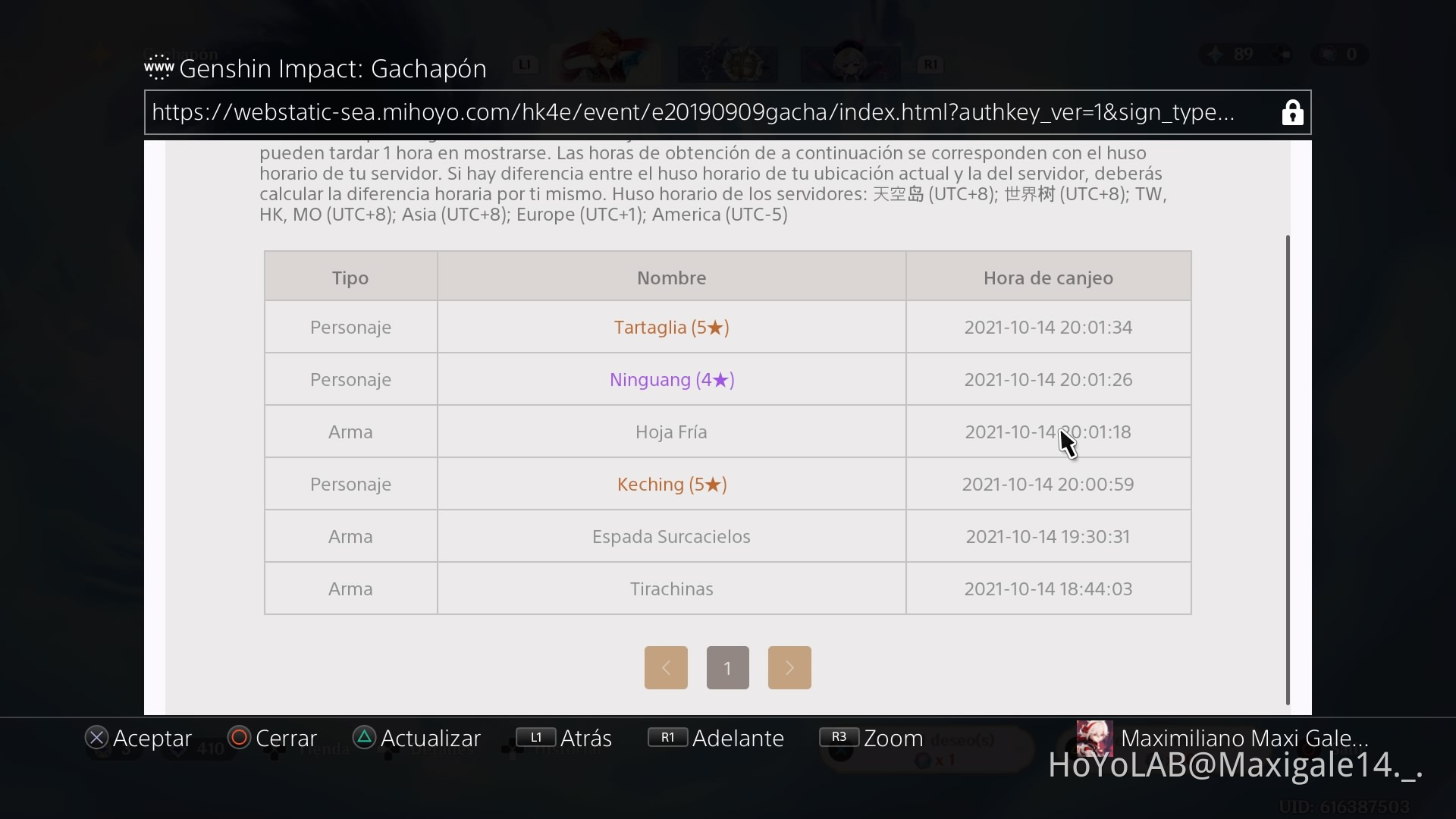 Primer mensaje en Mihoyo Lab Genshin Impact | HoYoLAB