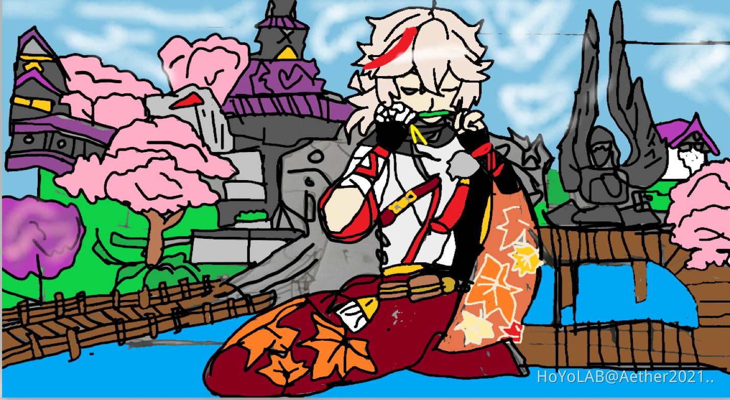 Kazuha Colored Genshin Impact | HoYoLAB