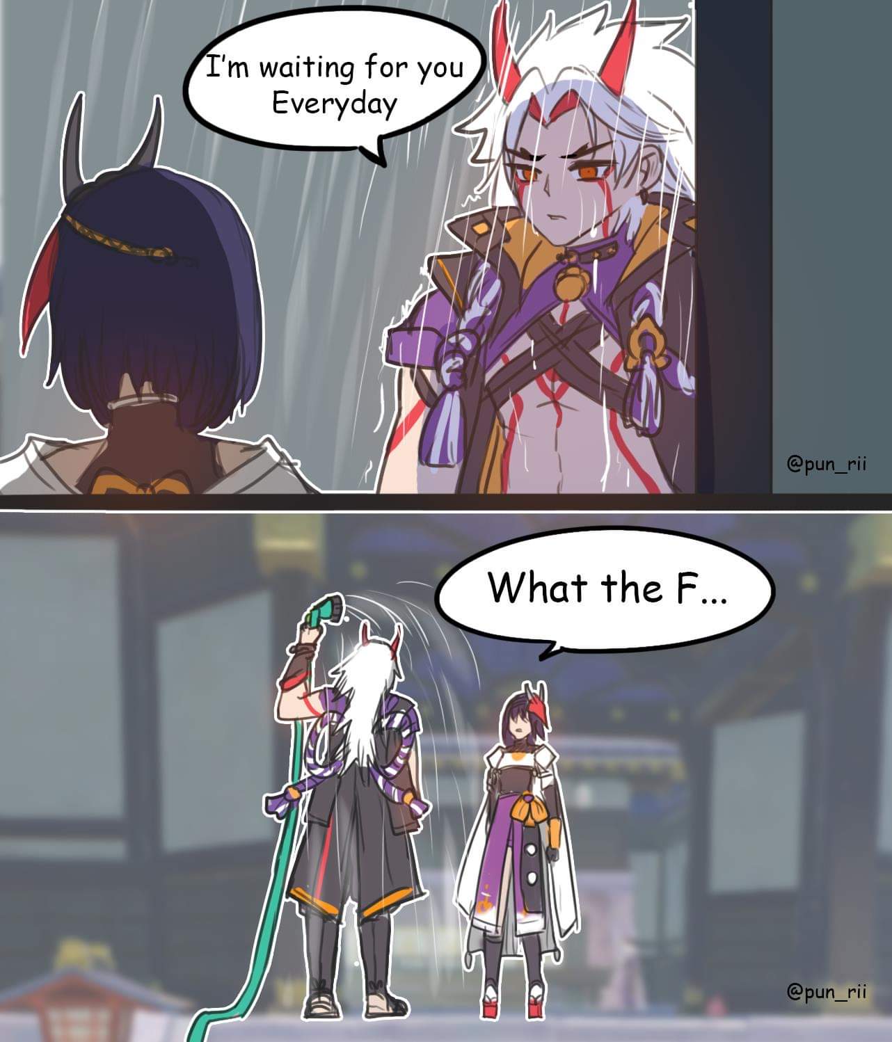 Itto gets soaked waiting for kujou tengu😢 Genshin Impact | HoYoLAB