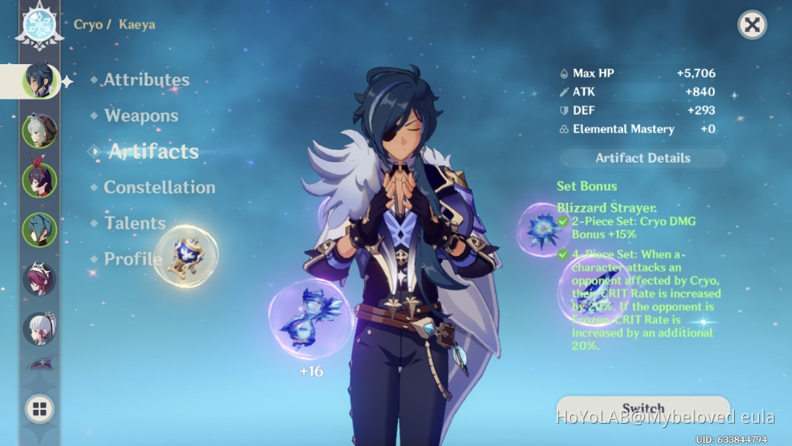 Can someone help me with my kaeya build :( Genshin Impact | HoYoLAB