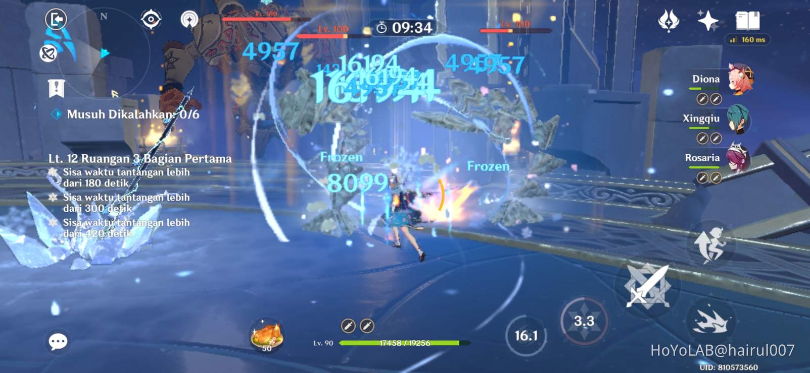 Tips Spyral Abyss 12-3 Ayaka Frozen Bagian Pertama | Genshin Impact ...