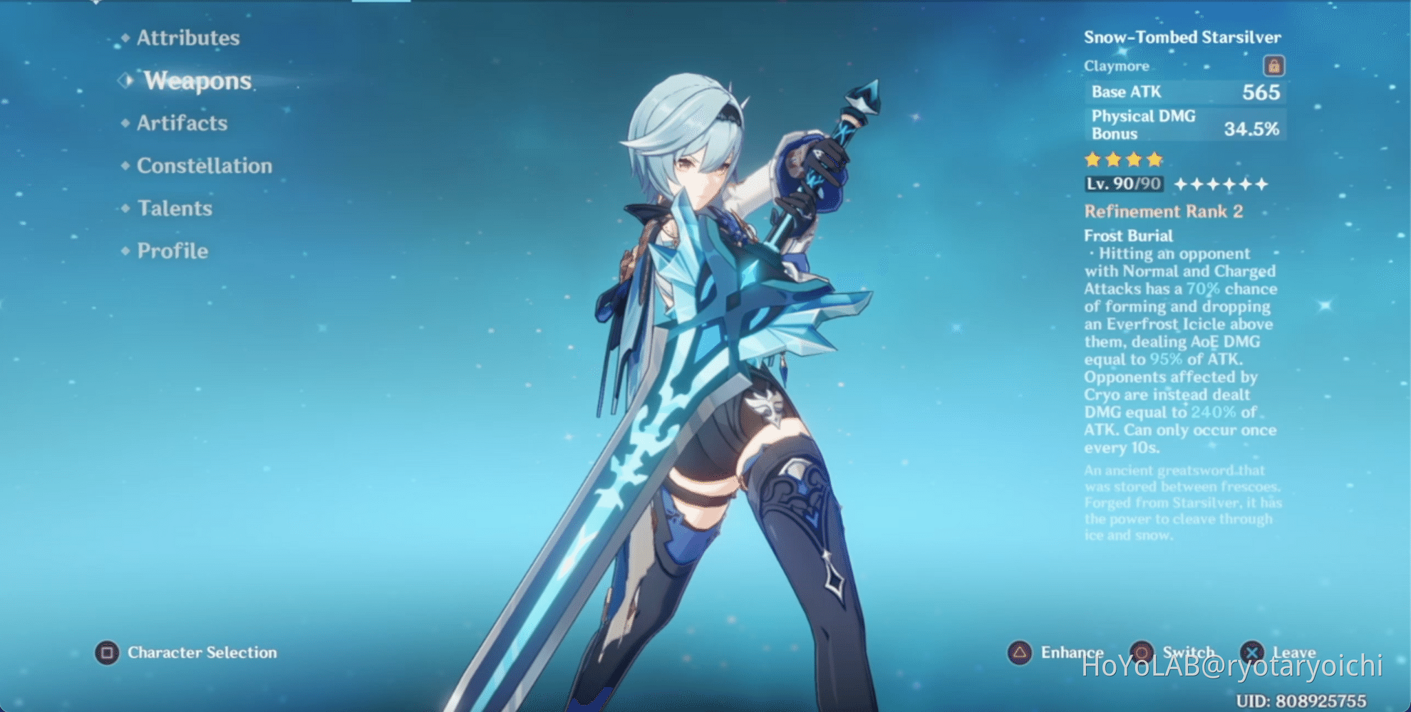 EULA THE BEST DPS | EULA C0 DPS SHOWCASE | HAPPY BIRTHDAY EULA ...