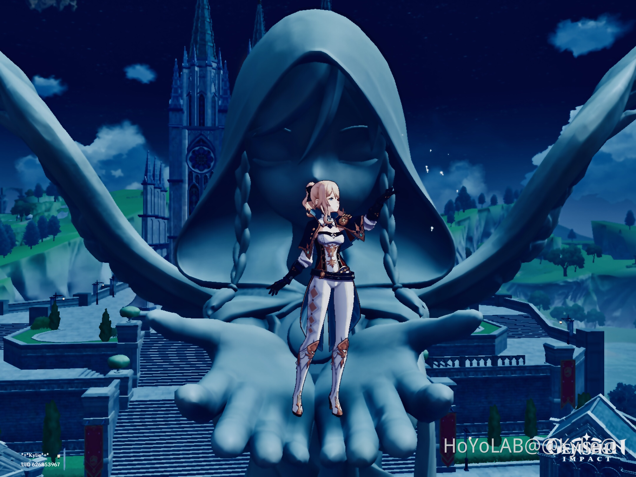 Jean in dragonspine and the god statue in monstadt - HoYoverse Player ...