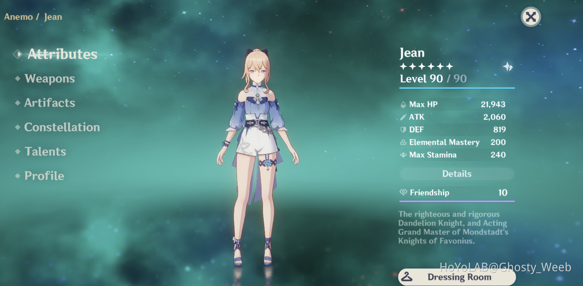 My current Jean build Genshin Impact | HoYoLAB