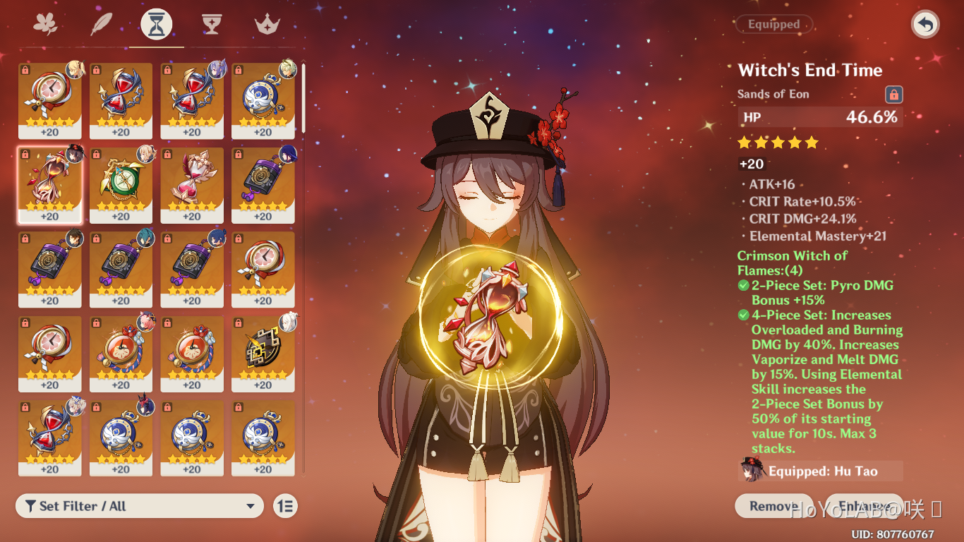 Hu Tao Build DPS Crimson 4 Set C0 w/Staff of Homa | Genshin Impact | HoYoLAB