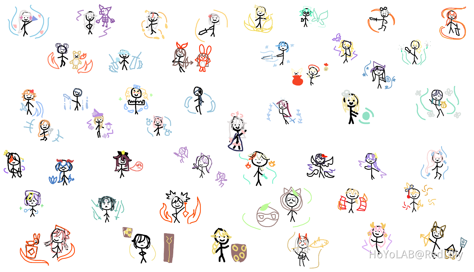 A drawing of all the Genshin characters Genshin Impact | HoYoLAB