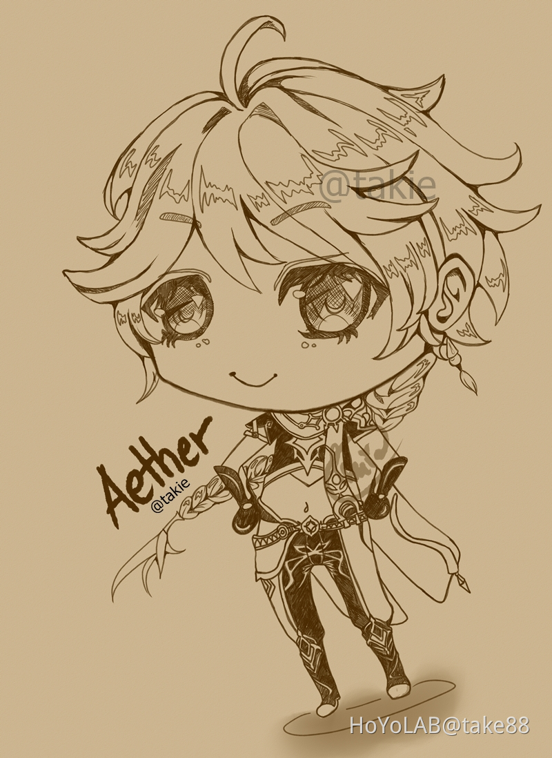 Chibi Aether Fanart Genshin Impact | HoYoLAB