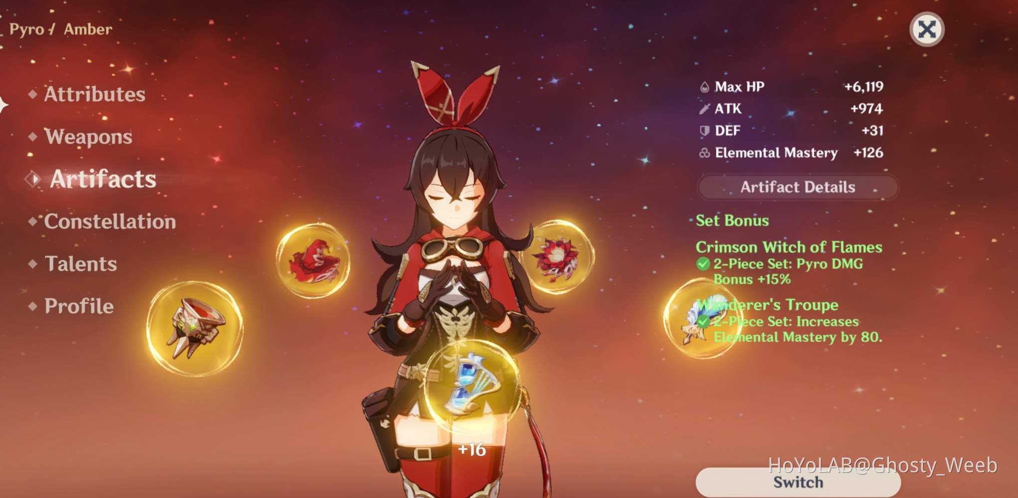 Amber work in progress build Genshin Impact | HoYoLAB