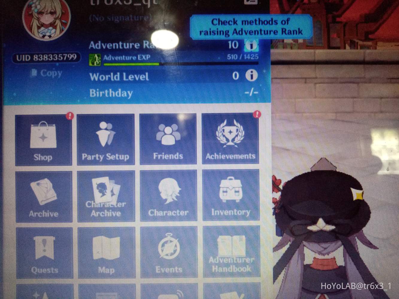 My uid and server! Genshin Impact | HoYoLAB