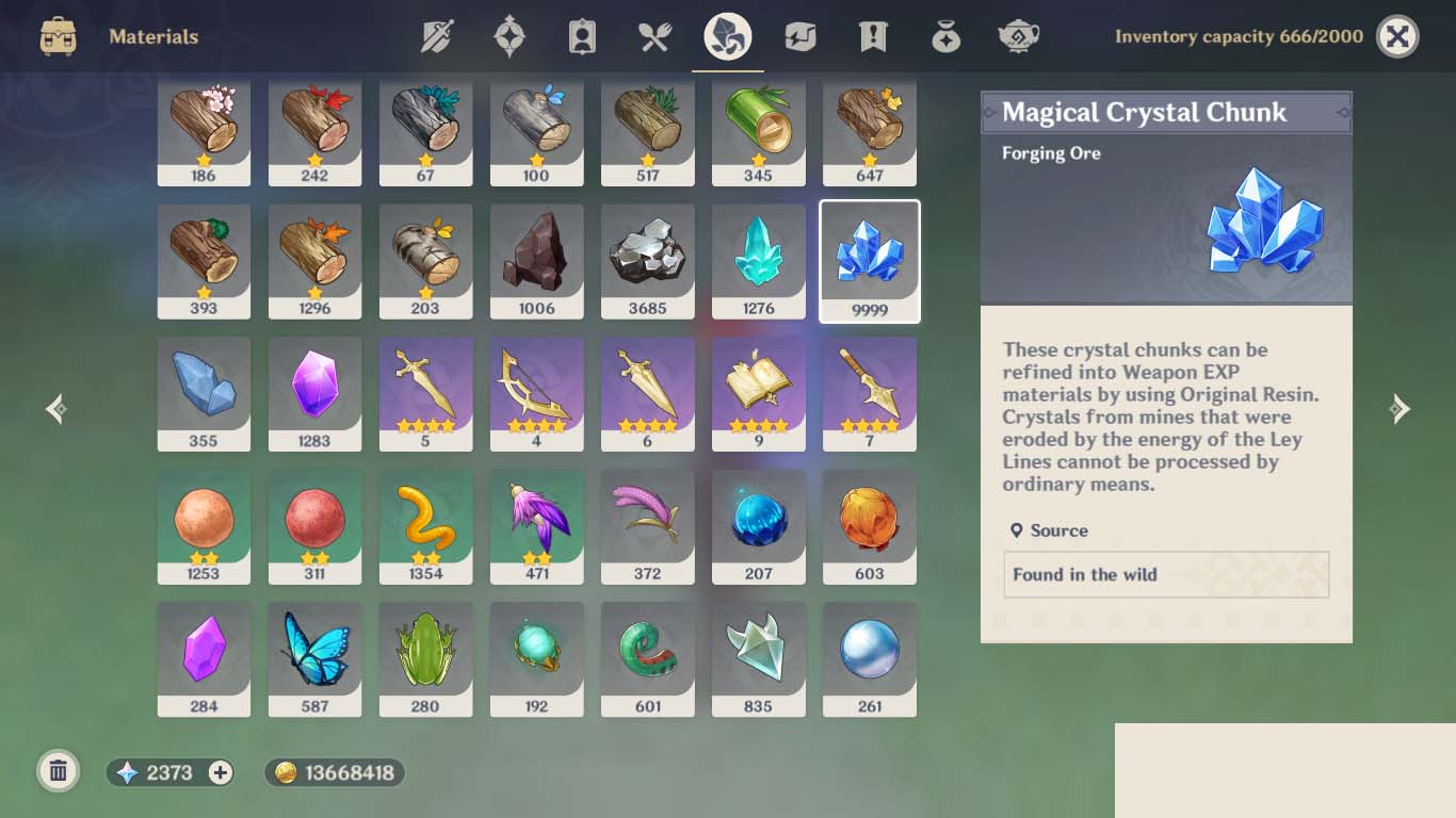 Storage limit Genshin Impact | HoYoLAB