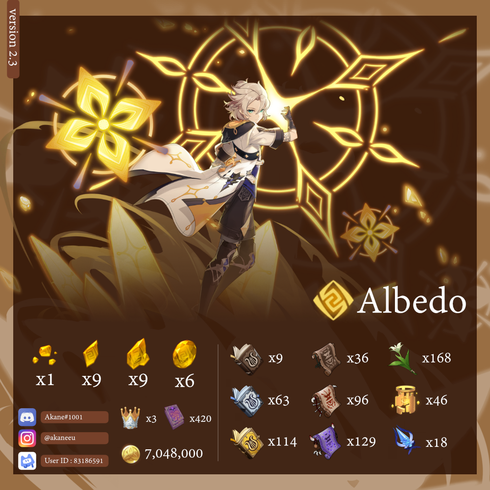 [Version 2.3] Albedo & Eula Preparation - Infographics Genshin Impact ...