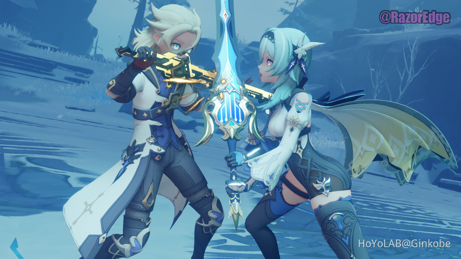 Albedo and Eula fight for travellers primogem in 2.3 Genshin Impact ...