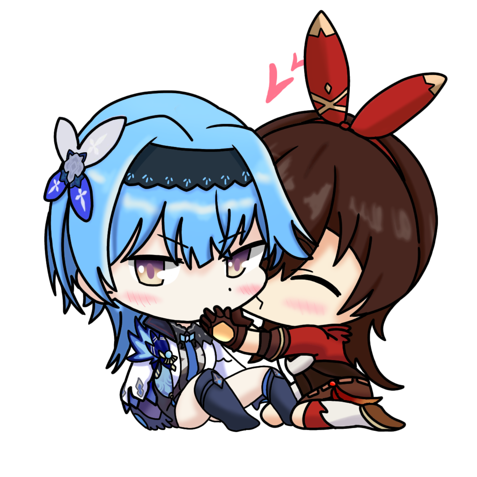 Eula~💙 Hug Amber 🔥 & Misaka ⚡ Genshin Impact | HoYoLAB