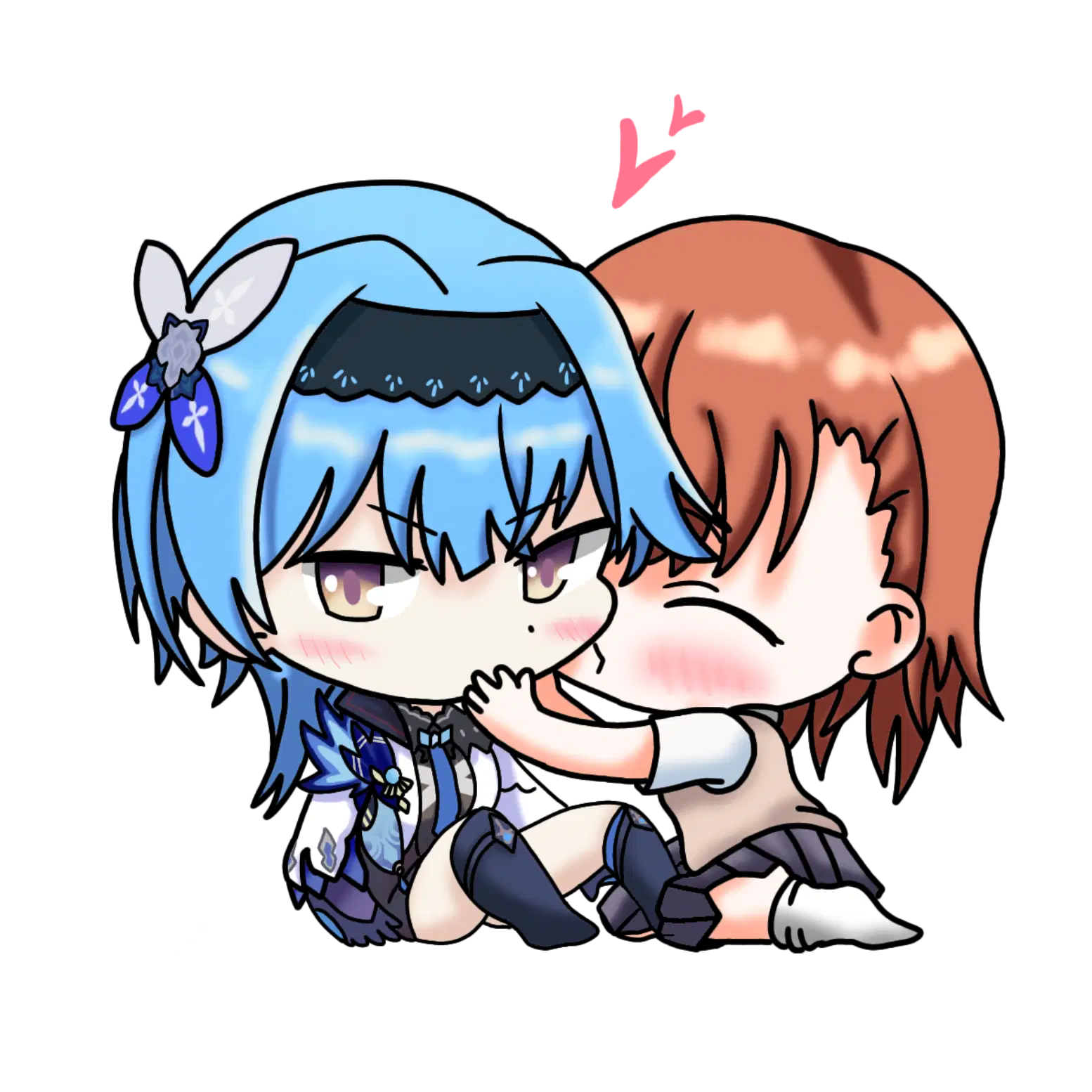 Eula~💙 Hug Amber 🔥 & Misaka ⚡ Genshin Impact | HoYoLAB