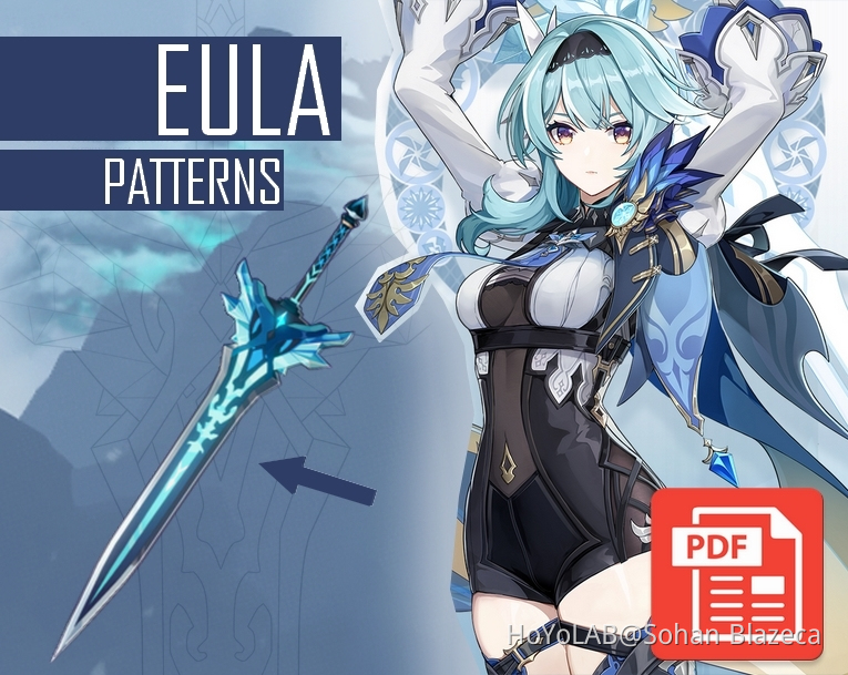 EULA's Snow Tombed Starsilver Pattern for cosplay ! Genshin Impact ...