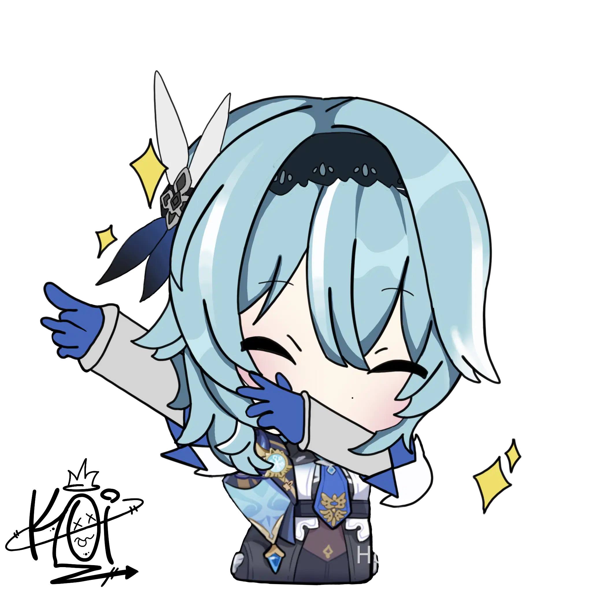 Eula dabbing sticker (FINAL) Genshin Impact | HoYoLAB