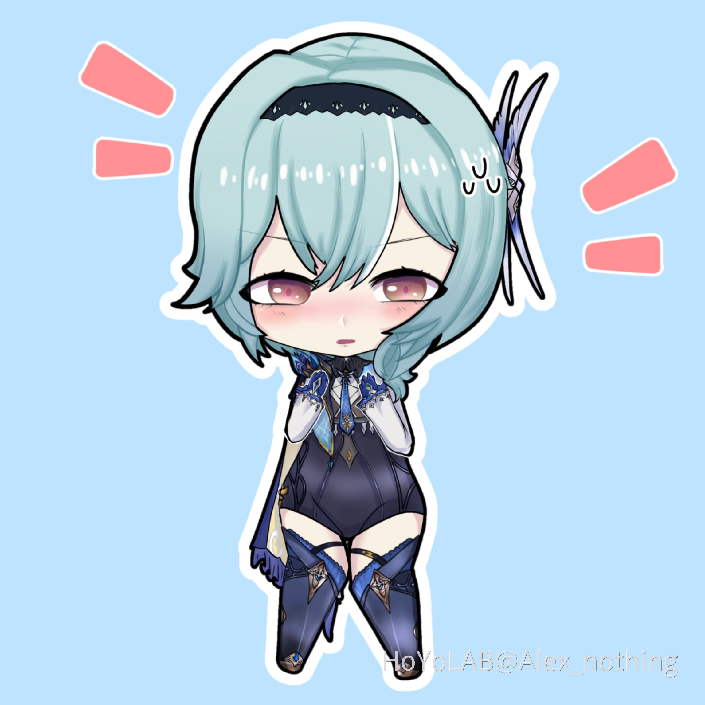 Eula (the sneezing scene from her teaser chibi) Genshin Impact | HoYoLAB