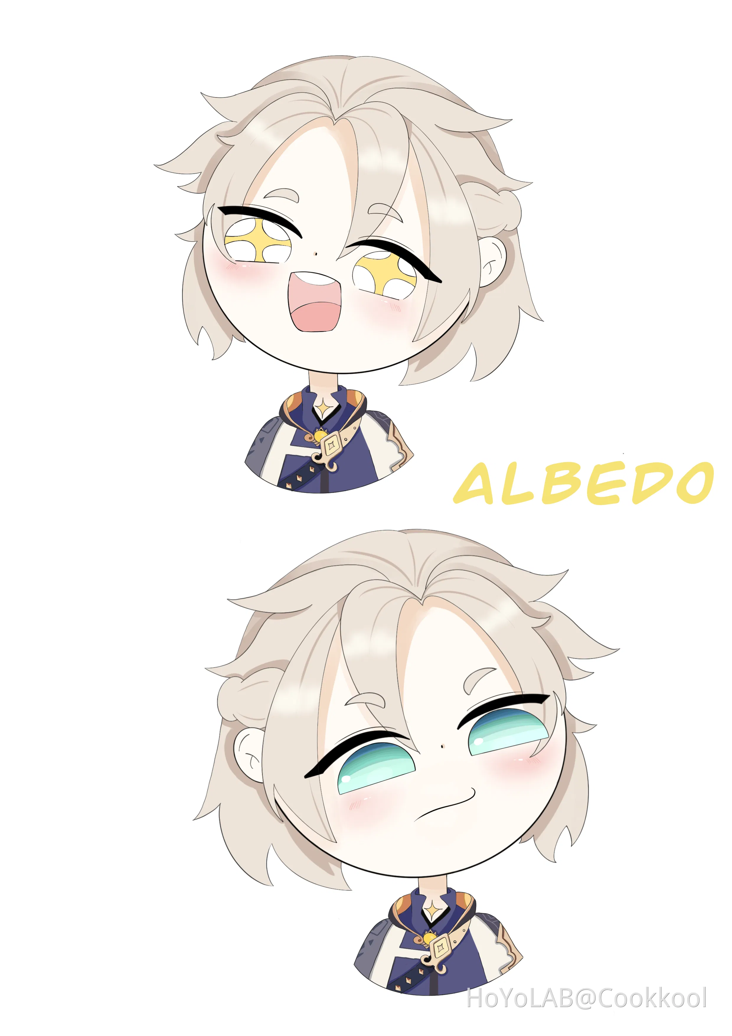 Albedo emoji stickers🥳🥳🥳 Genshin Impact | HoYoLAB