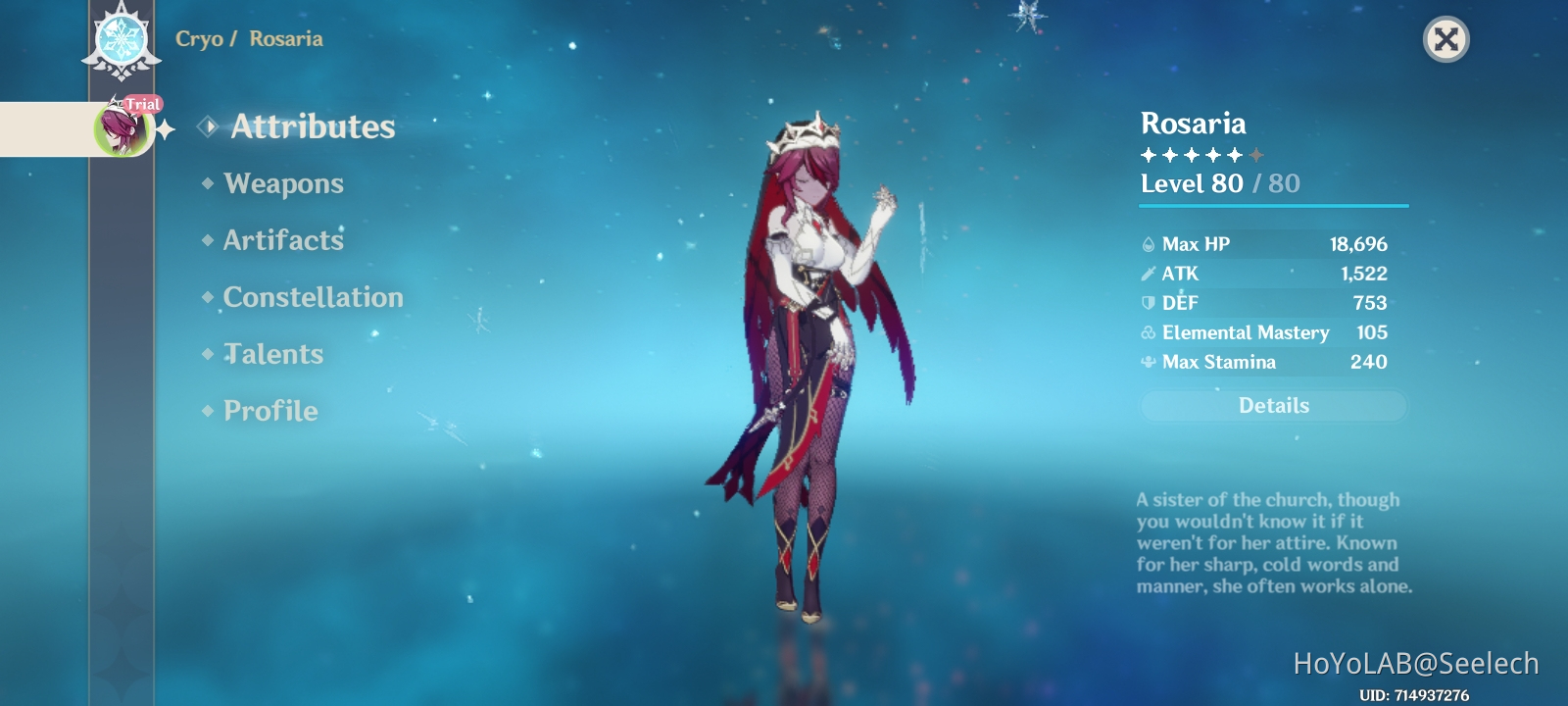 Rosaria Trial build Genshin Impact | HoYoLAB