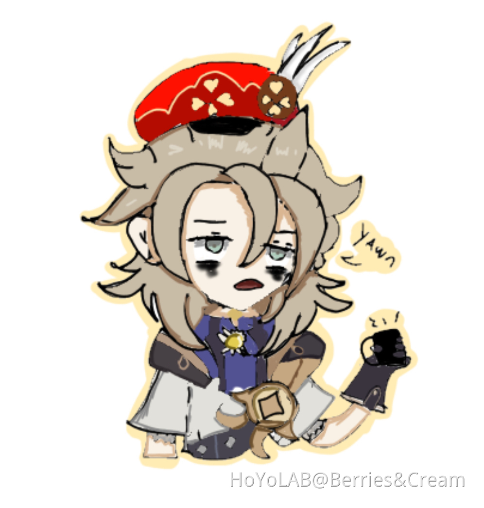 Tired albedo with klee’s hat Genshin Impact | HoYoLAB