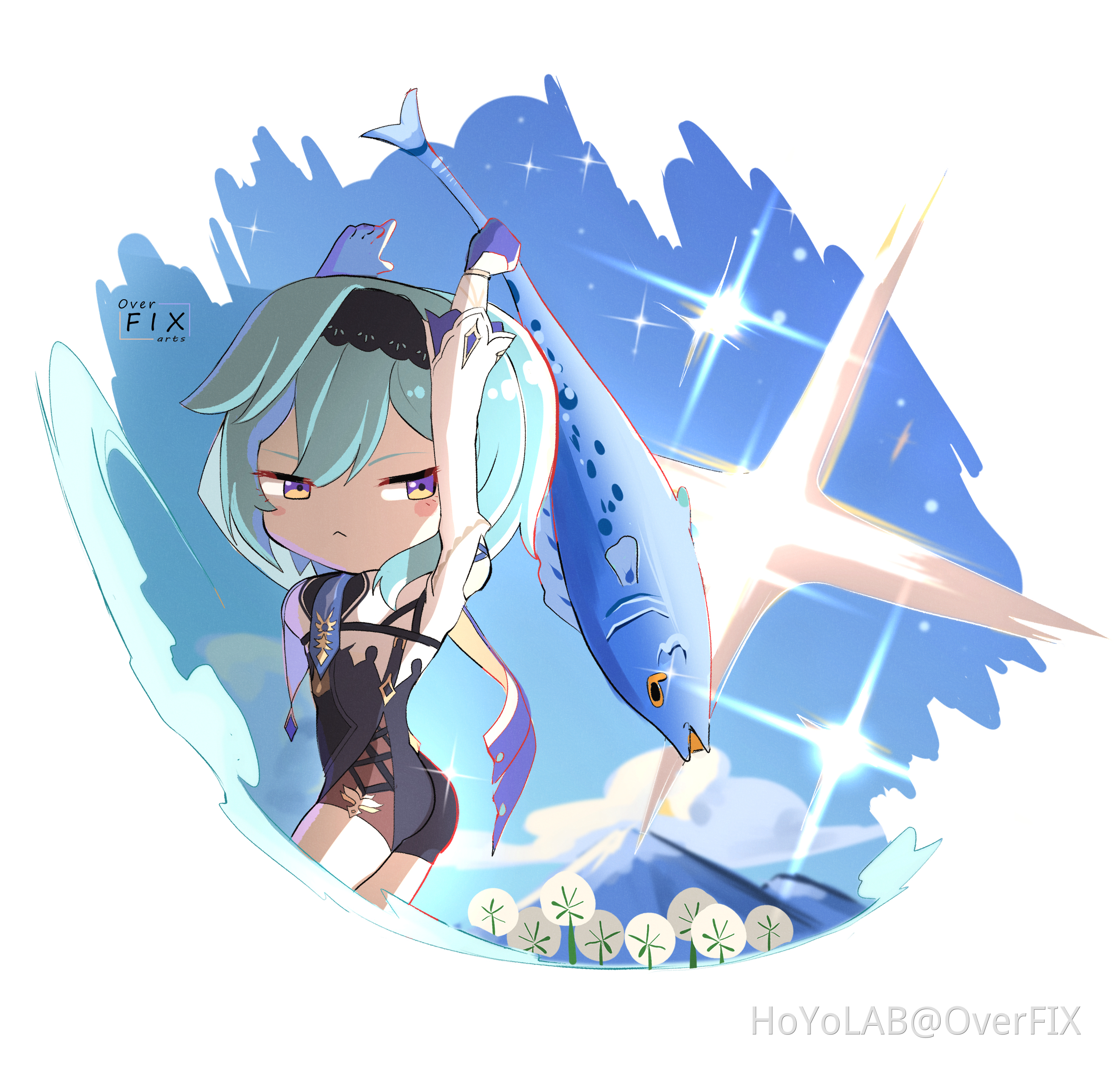 Eula Sticker Contest - Eula with the fish sword Genshin Impact | HoYoLAB