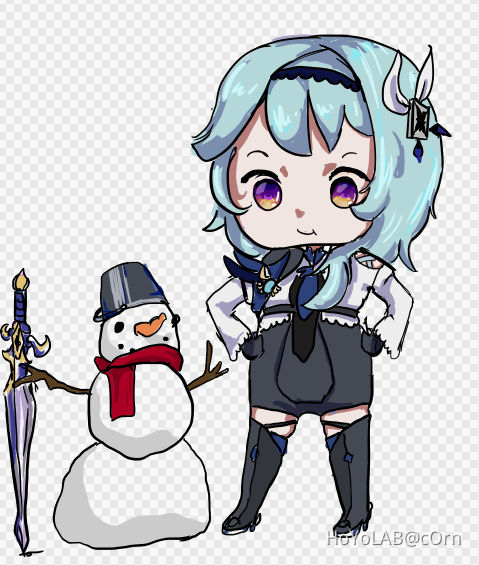 Eula winter sticker!! Genshin Impact | HoYoLAB