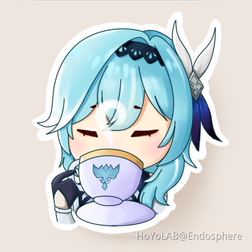 Eula Sticker - Tea sip Genshin Impact | HoYoLAB