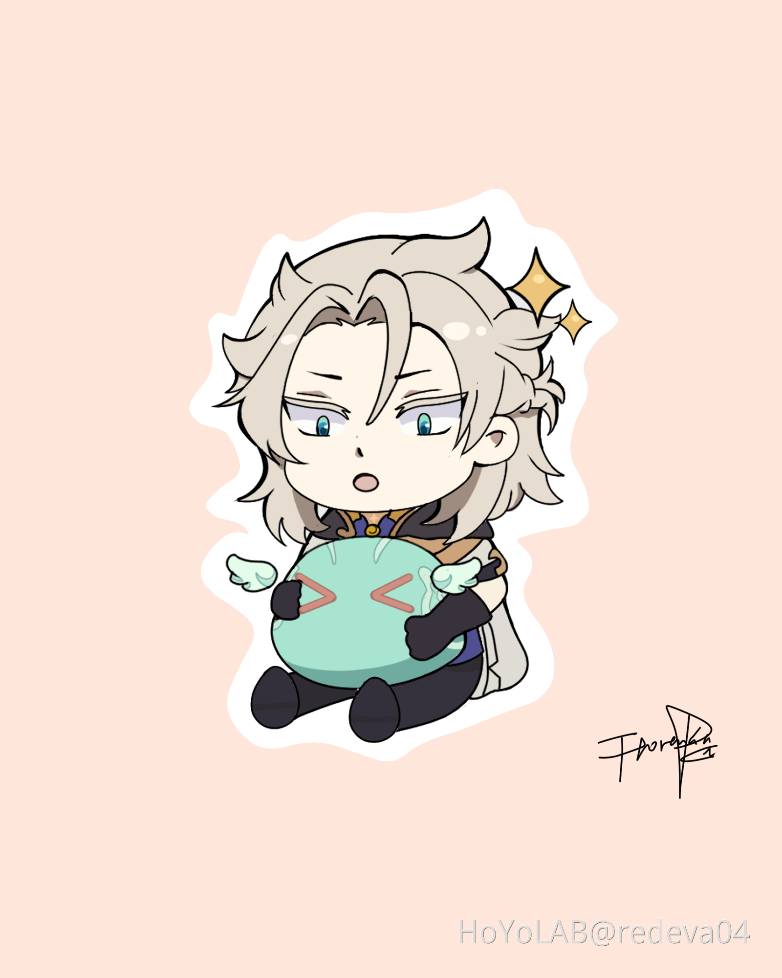 Albedo holding anemo slime :) Genshin Impact | HoYoLAB