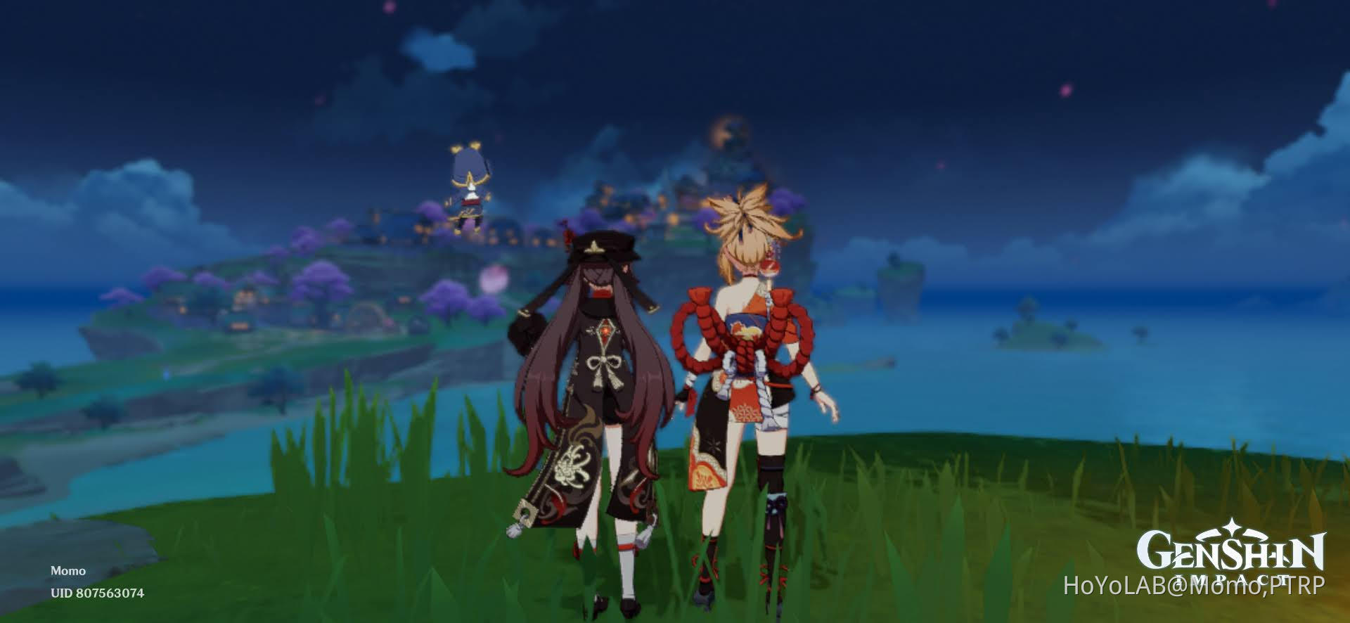 A gallery of Hu Tao (ME) and Yoimiya (FRIEND) posing for a recent event ...