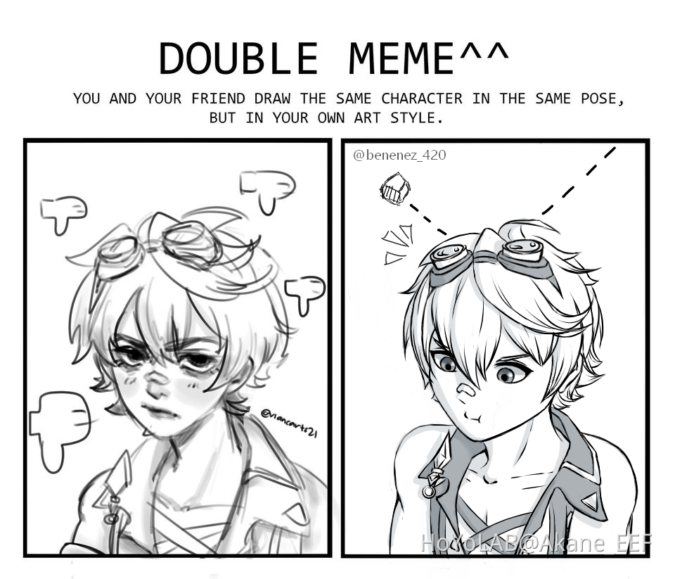 Did a DOUBLE MEME Challenge of Bennett Genshin Impact | HoYoLAB