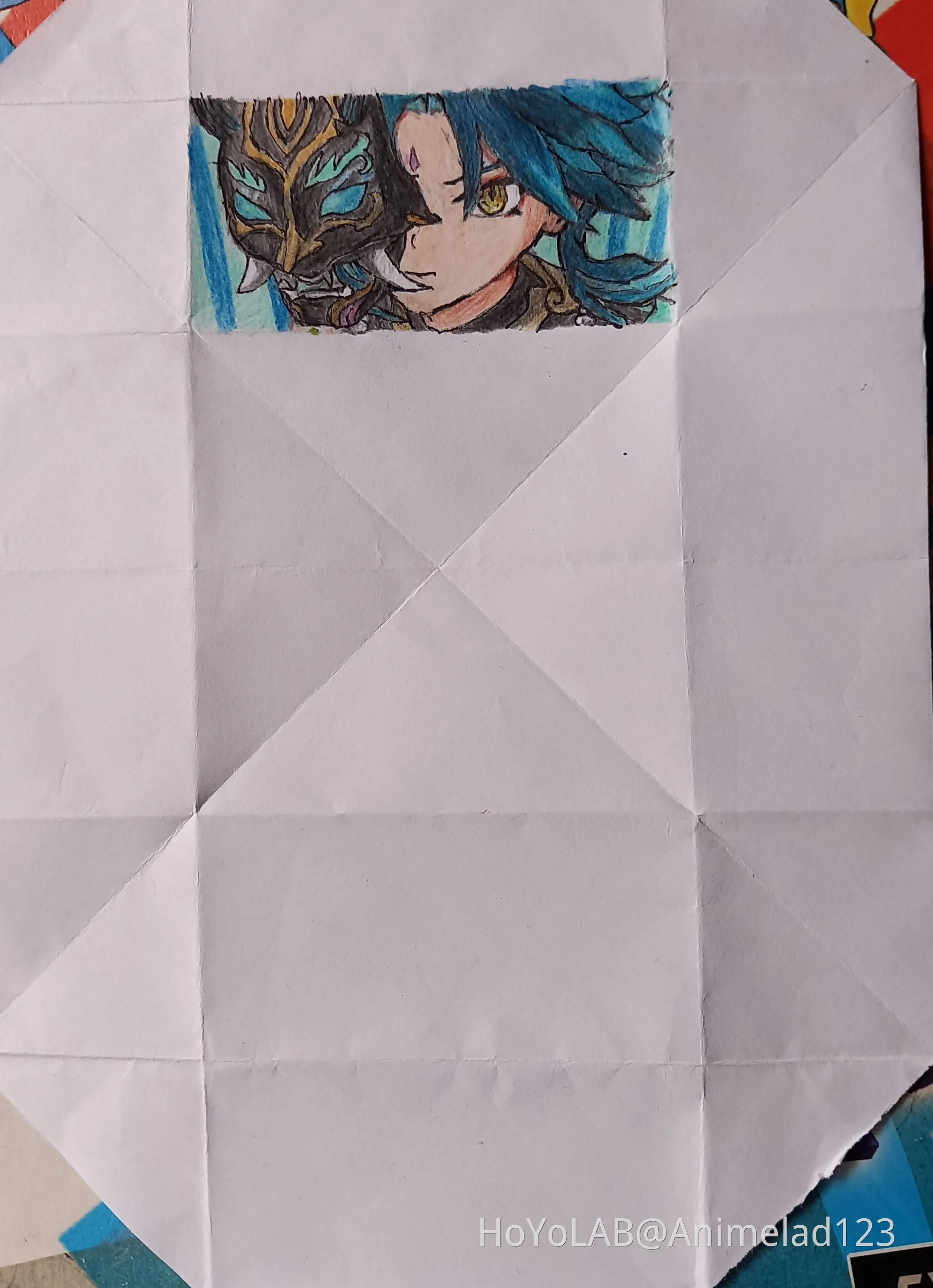 Genshin origami box design- Side 1: Xiao Genshin Impact | HoYoLAB