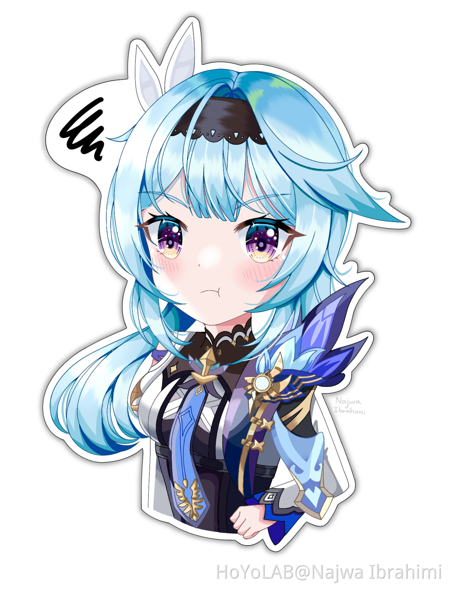 Angry Eula Emoji Sticker Genshin Impact | HoYoLAB