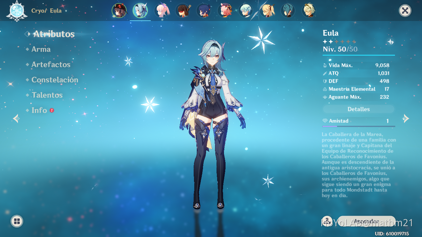 artefactos para eula Genshin Impact | HoYoLAB