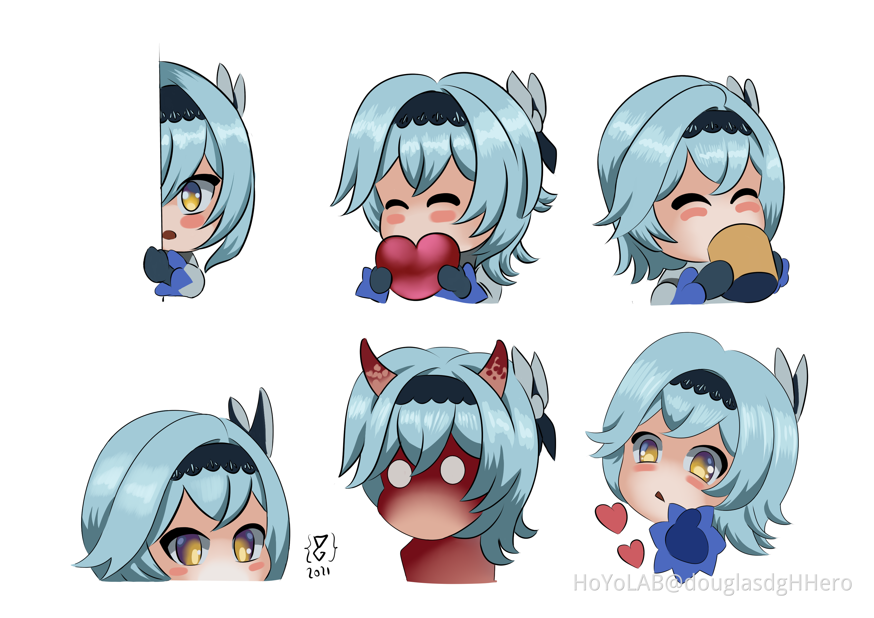 Eula emojis Genshin Impact | HoYoLAB