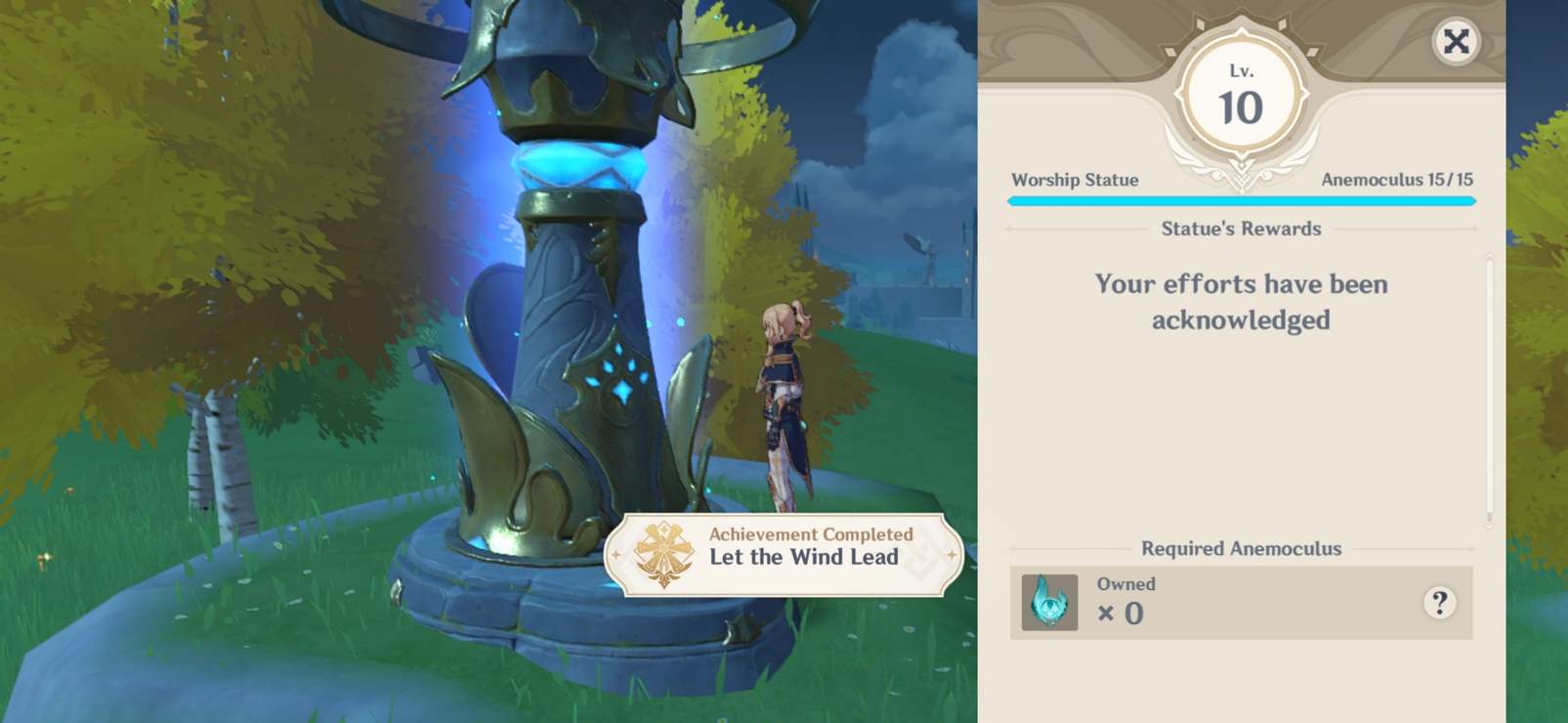 Finally finished this Anemo statue at AR53 :D - miHoYo Player Community