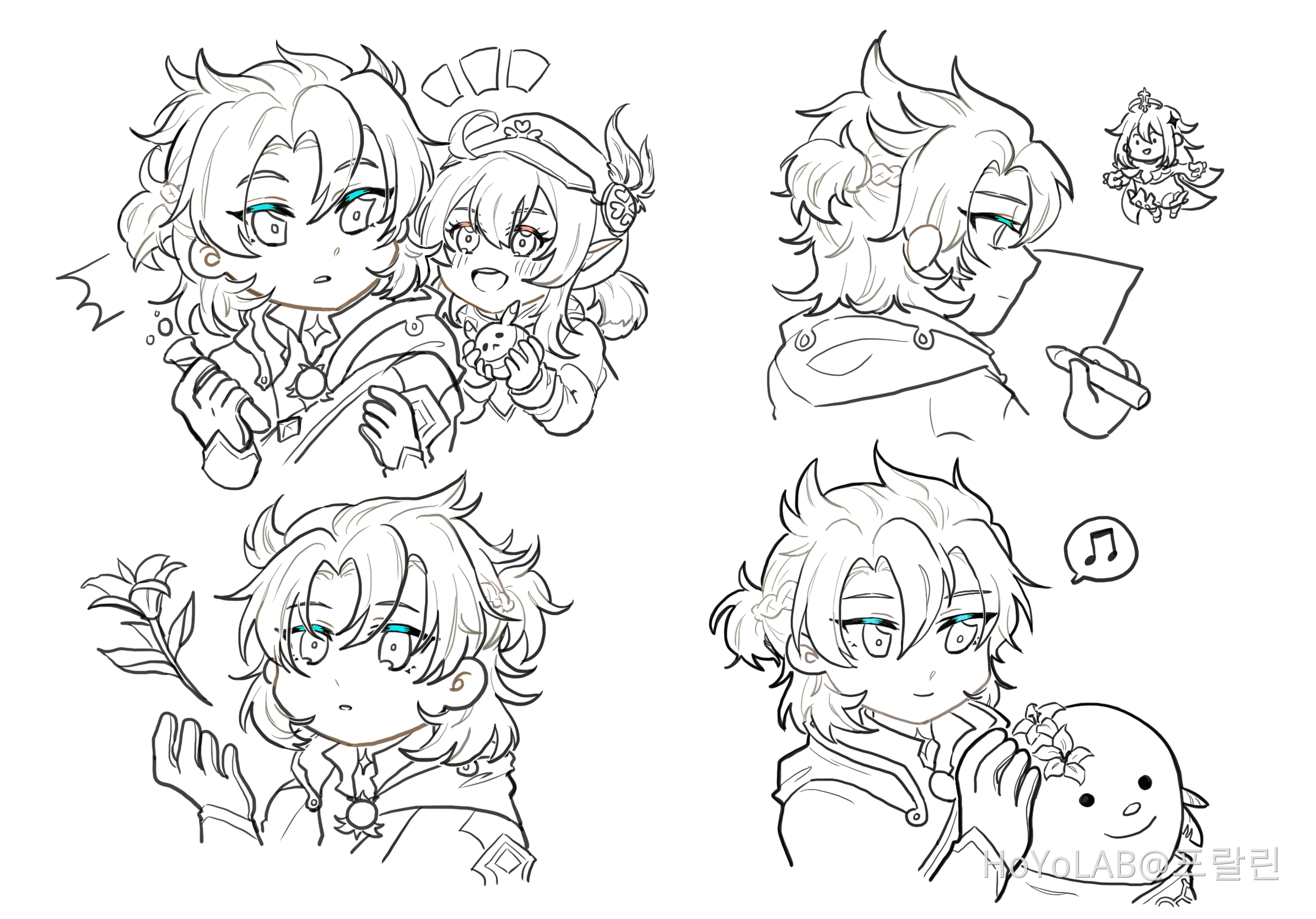 알베도 이모티콘 💛 Albedo Emotes | Genshin Impact | HoYoLAB