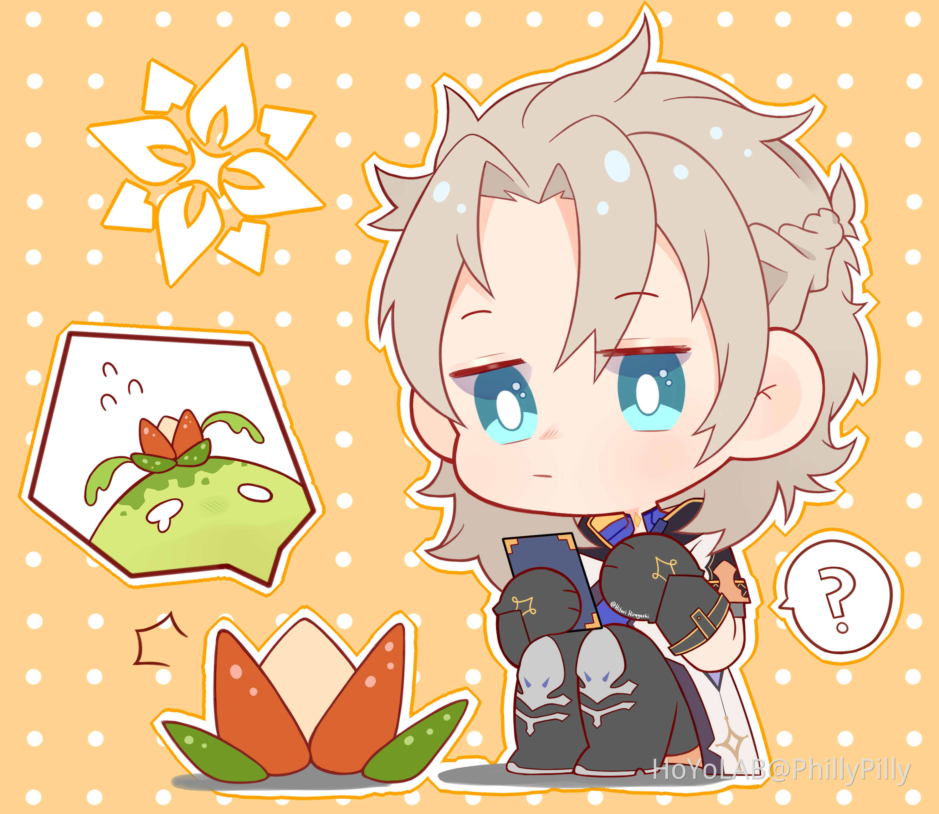 Albedo sticker- "Is that a Dendro Slime?" Genshin Impact | HoYoLAB