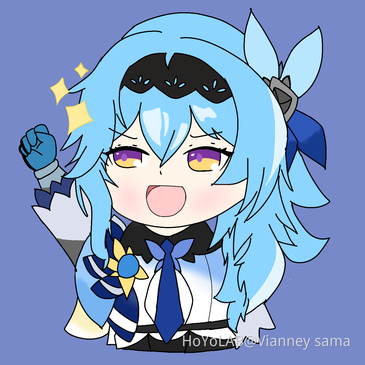 "Cheer up!" chibi Eula drawn by me ^^ Genshin Impact | HoYoLAB