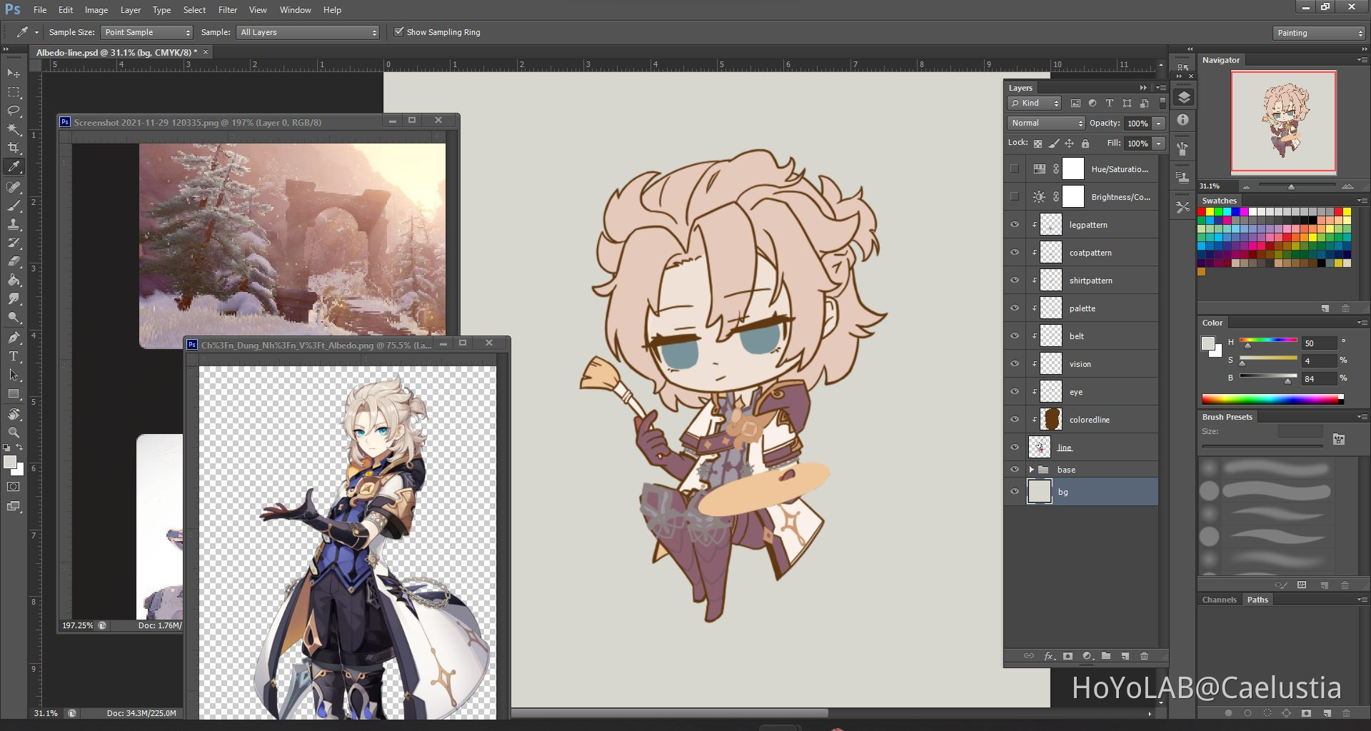 Albedo sticker: Painting in the sunset | Genshin Impact | HoYoLAB