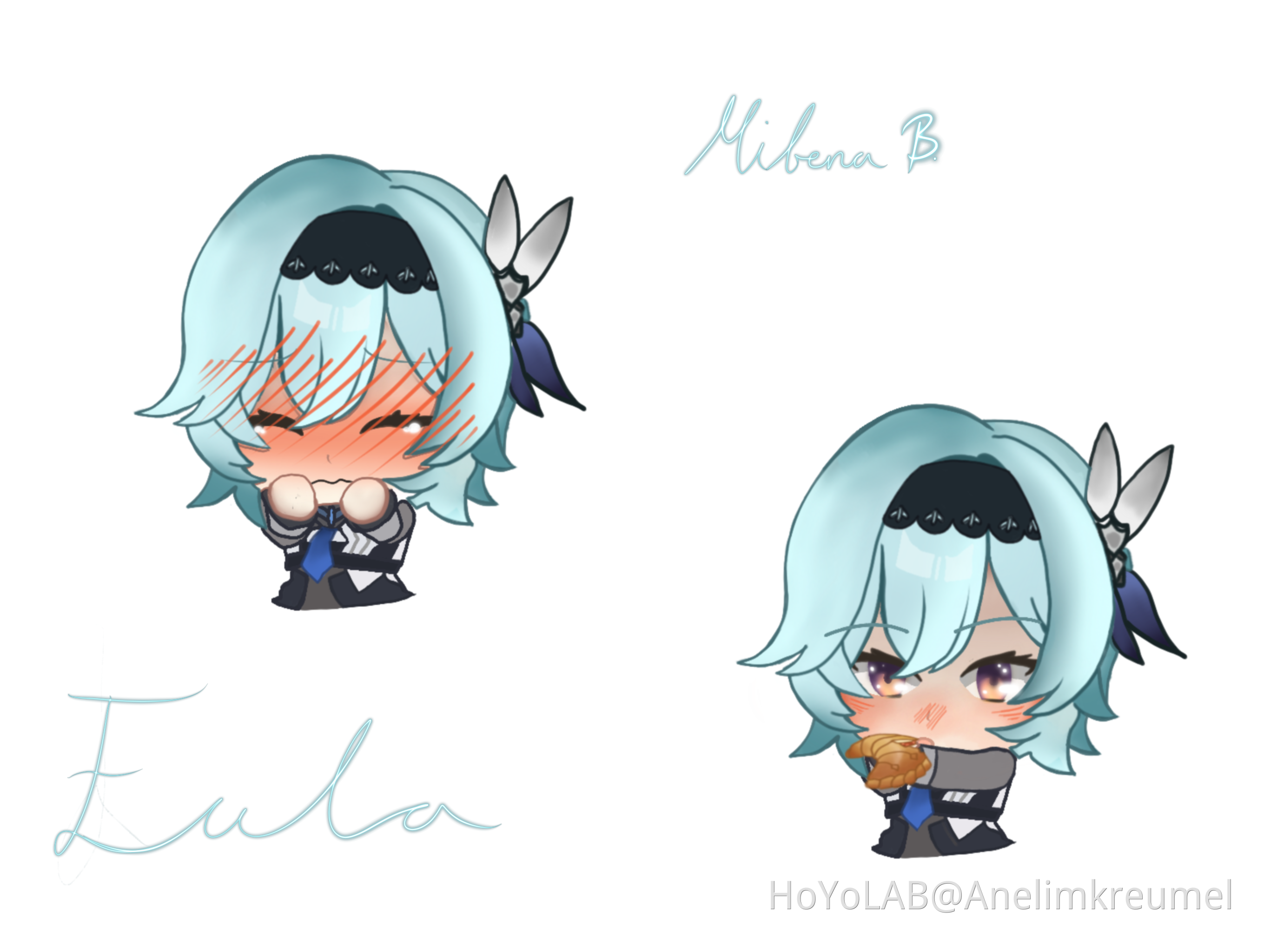 Drawing Eula stickers Genshin Impact | HoYoLAB