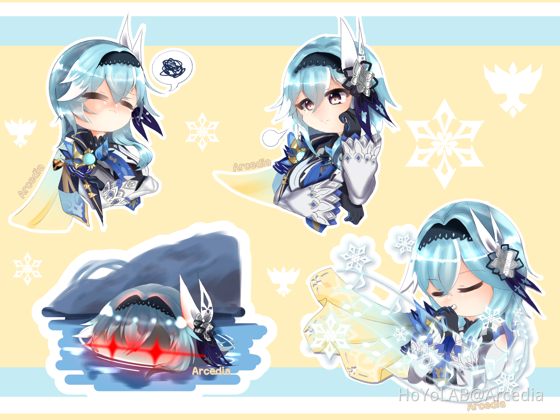 Eula Shimmering Sticker Set Genshin Impact | HoYoLAB
