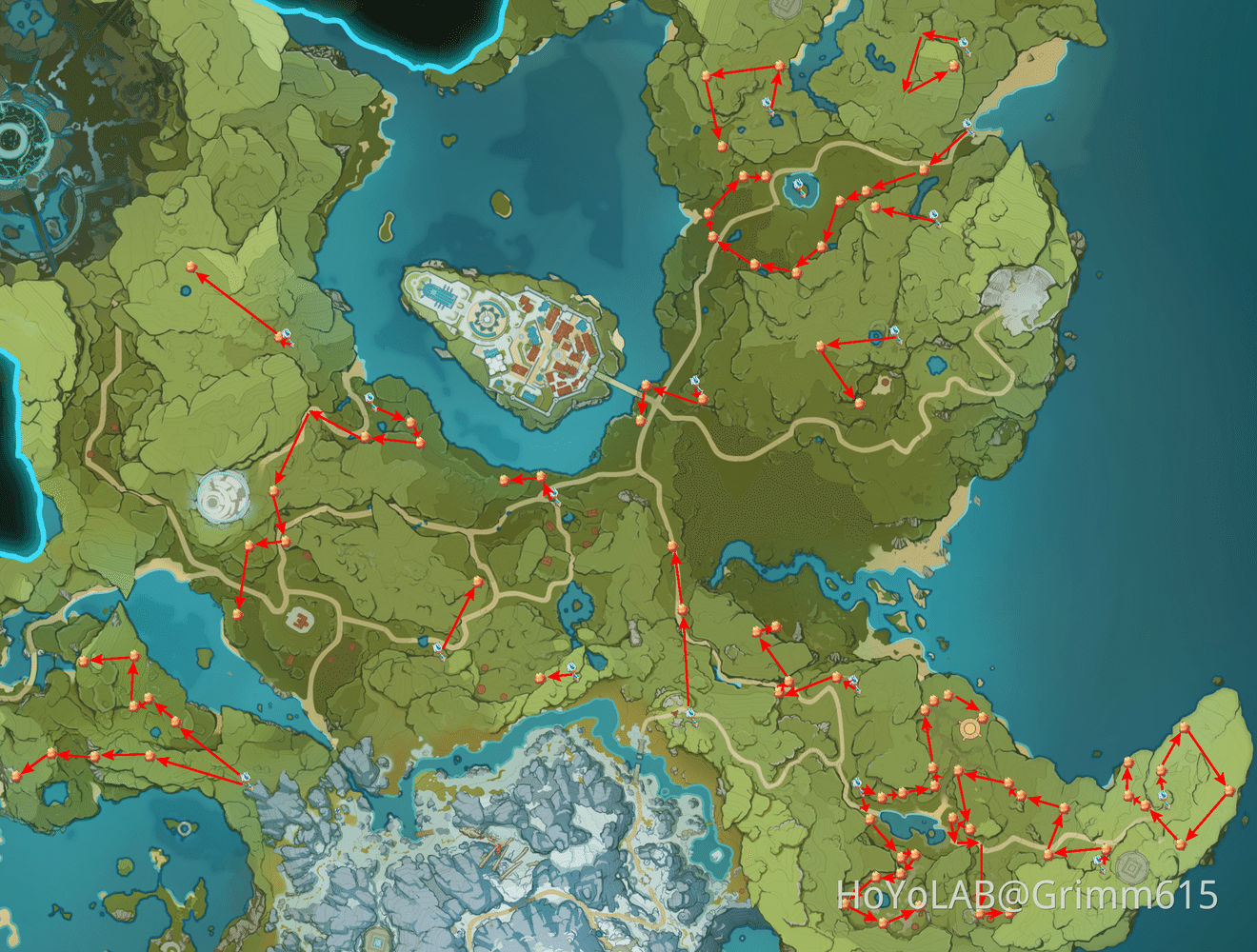 Mondstadt Sunsettia Route Genshin Impact | HoYoLAB
