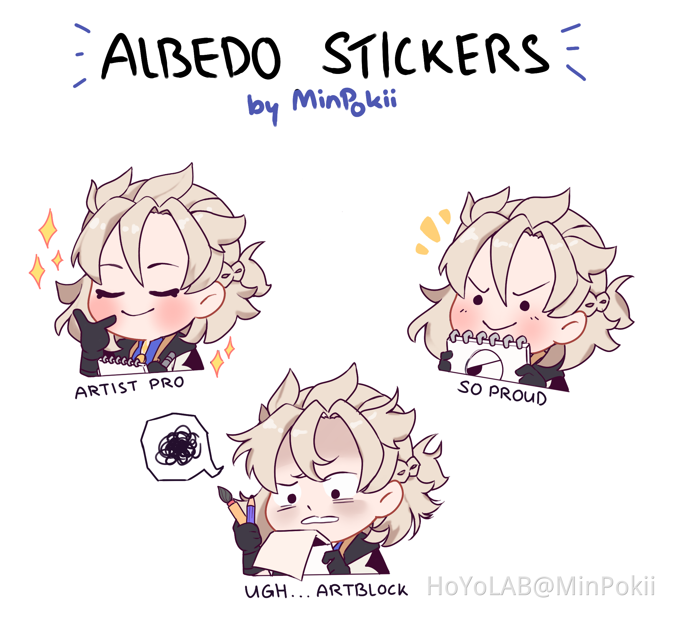 Albedo Stickers !! Genshin Impact | HoYoLAB