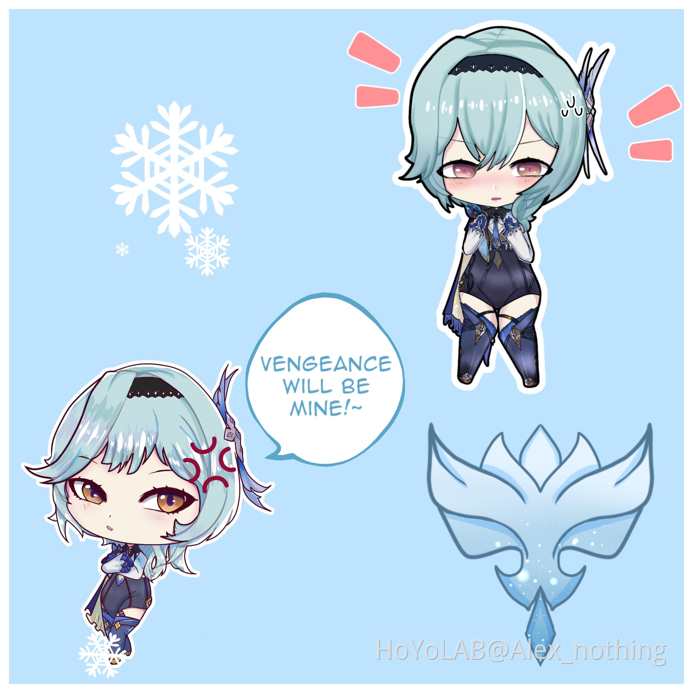 Eula dual stickers!!! (Winter edition) Genshin Impact | HoYoLAB