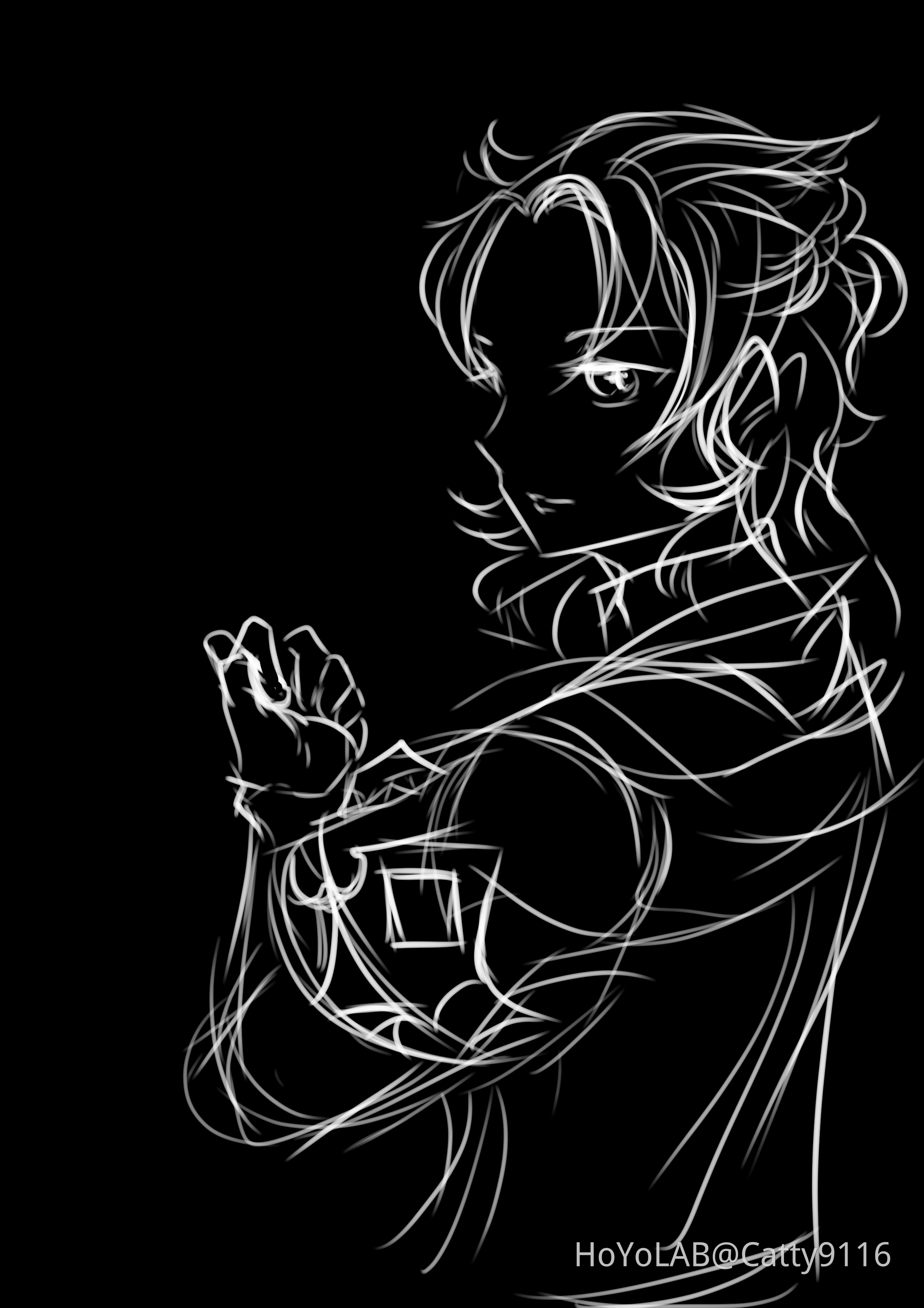 a quick sketch of a sus person Genshin Impact | HoYoLAB