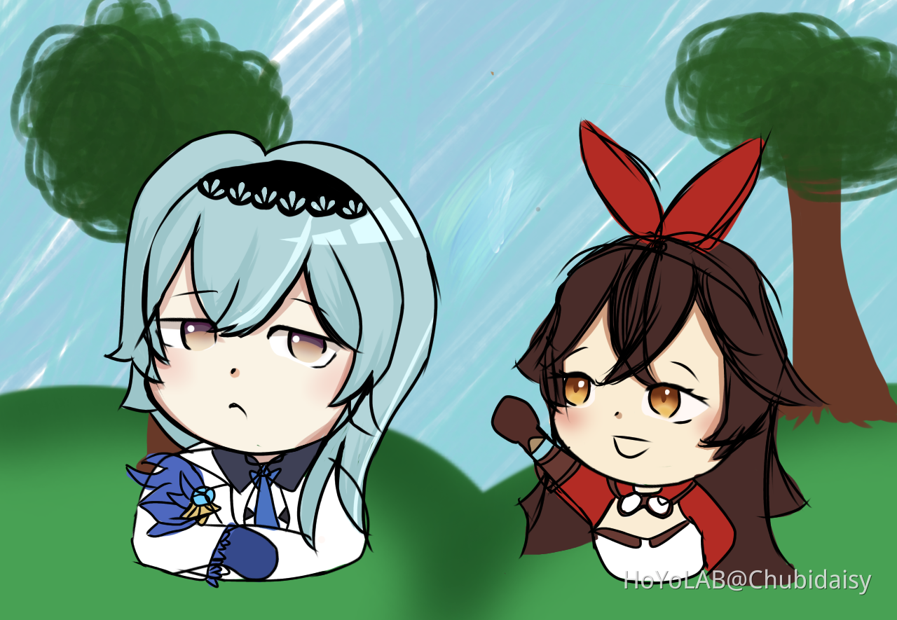 Eula and Amber 💙 Genshin Impact | HoYoLAB